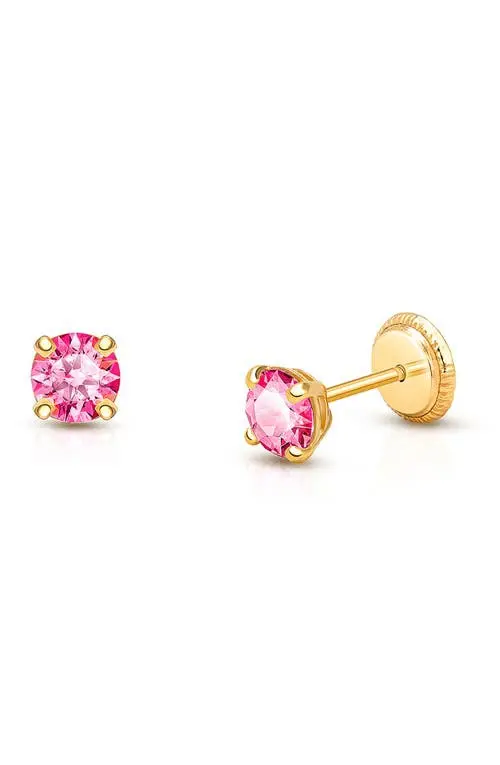 TINY BLESSINGS 14k Gold Crystal Stud Earrings - October