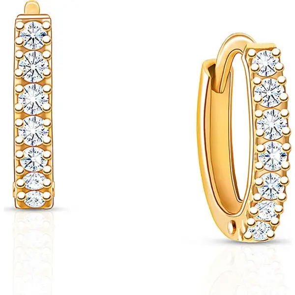 TINY BLESSINGS 14k Gold 9mm Pavé Huggie Hoop Earrings - 14k Yellow Gold