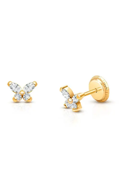 TINY BLESSINGS 14k Gold Butterfly Stud Earrings - 14k Yellow Gold