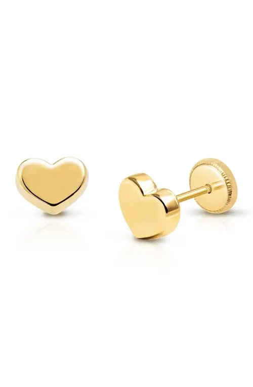 TINY BLESSINGS 14k Gold Heart Stud Earrings - 14k Yellow Gold