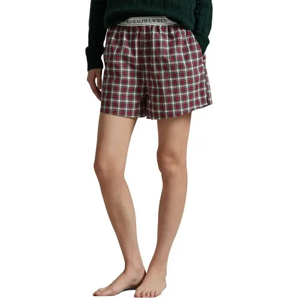 Polo Ralph Lauren Cotton Boxer Pajama Shorts - Winter Berry Tn