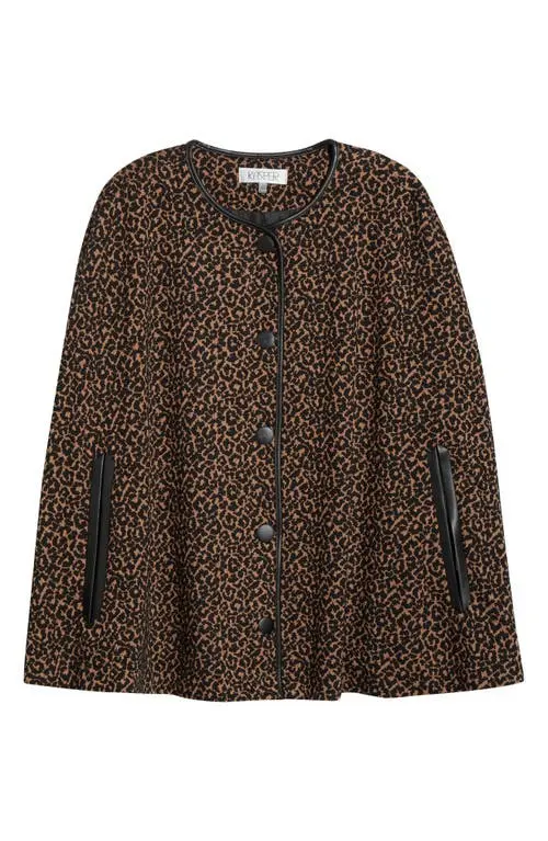 KASPER Leopard Jacquard Cape