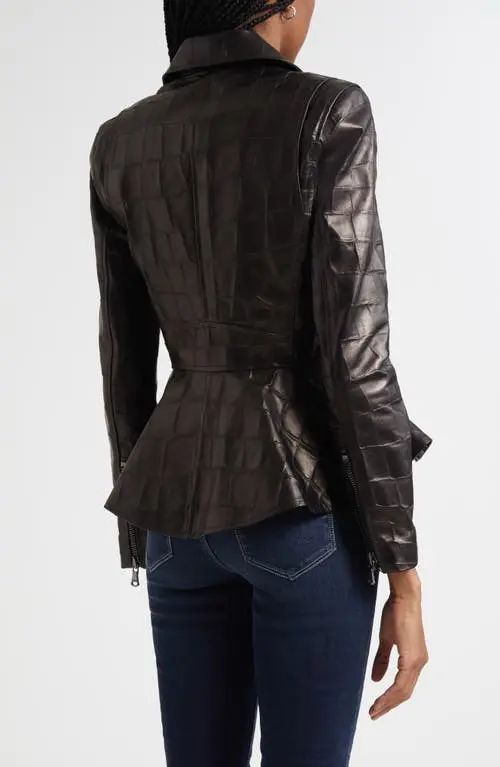 L'AGENCE Lyric Peplum Biker Jacket