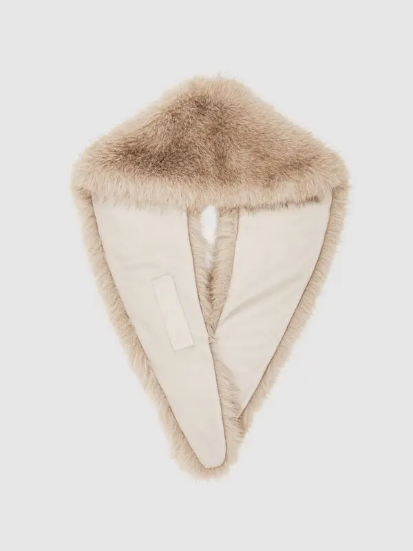 REISS Flora Faux-fur Collar - Neutral
