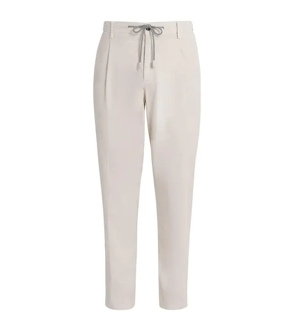 Eleventy Stretch-cotton Garment-dye Trousers