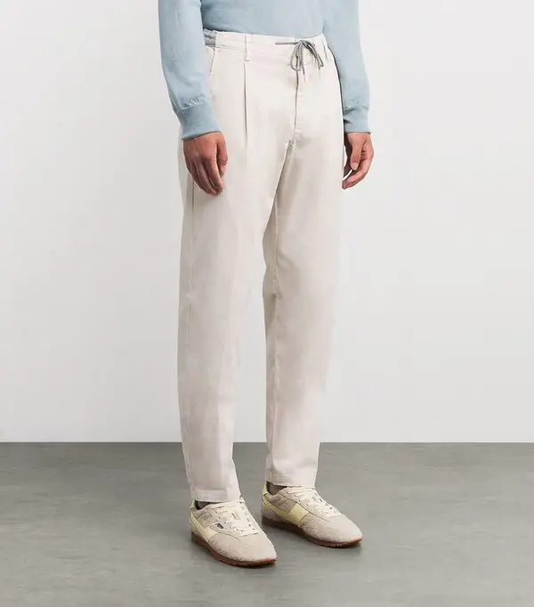 Eleventy Stretch-cotton Garment-dye Trousers