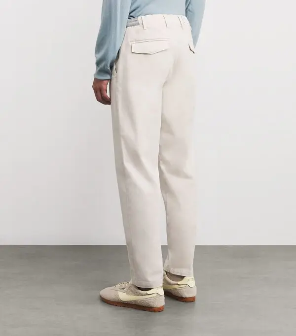 Eleventy Stretch-cotton Garment-dye Trousers