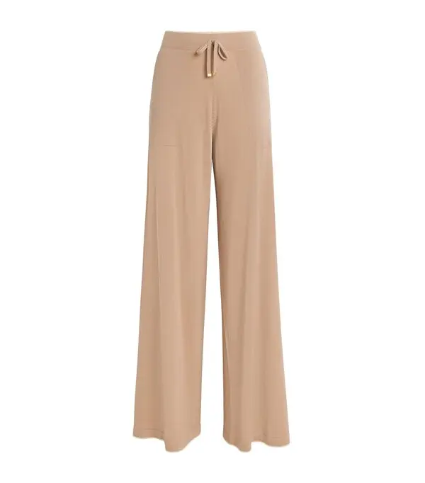 Eleventy Wool Drawstring Wide-leg Trousers