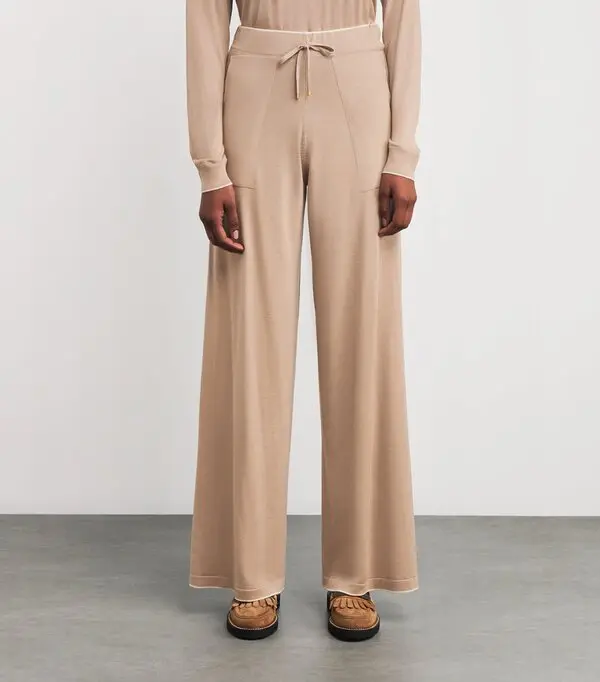 Eleventy Wool Drawstring Wide-leg Trousers