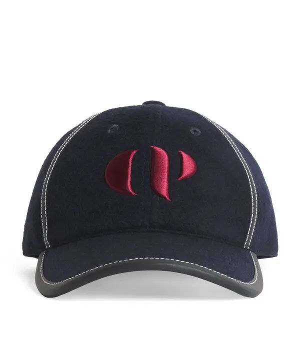 Claudie Pierlot Wool-blend Cp Logo Baseball Cap - Blue