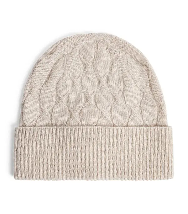 Eleventy Cashmere Cable-knit Beanie - Beige