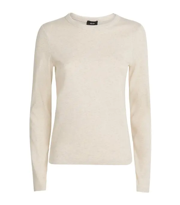 ME+EM Cotton-blend Ribbed Long-sleeve Top