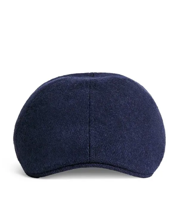 Stetson Wool-blend Herringbone Texas Flat Cap - Navy