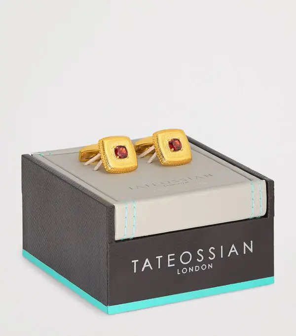 Tateossian Gold-plated And Garnet Graffiato Cufflinks