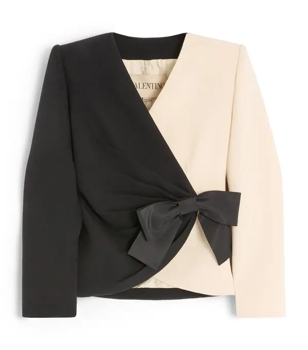 Valentino Garavani Virgin Wool Bow Blazer - Black