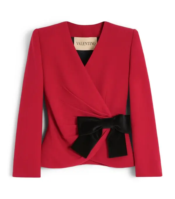 Valentino Garavani Virgin Wool Bow Blazer - Red