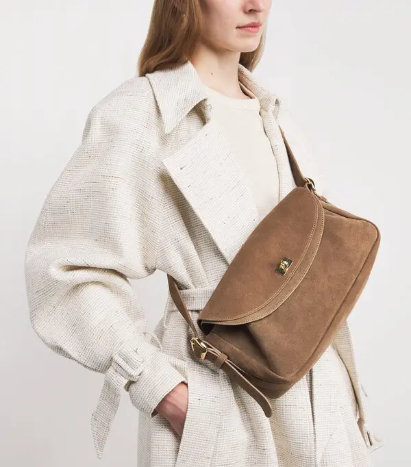 Sandro Le Mambo Suede Crossbody Bag