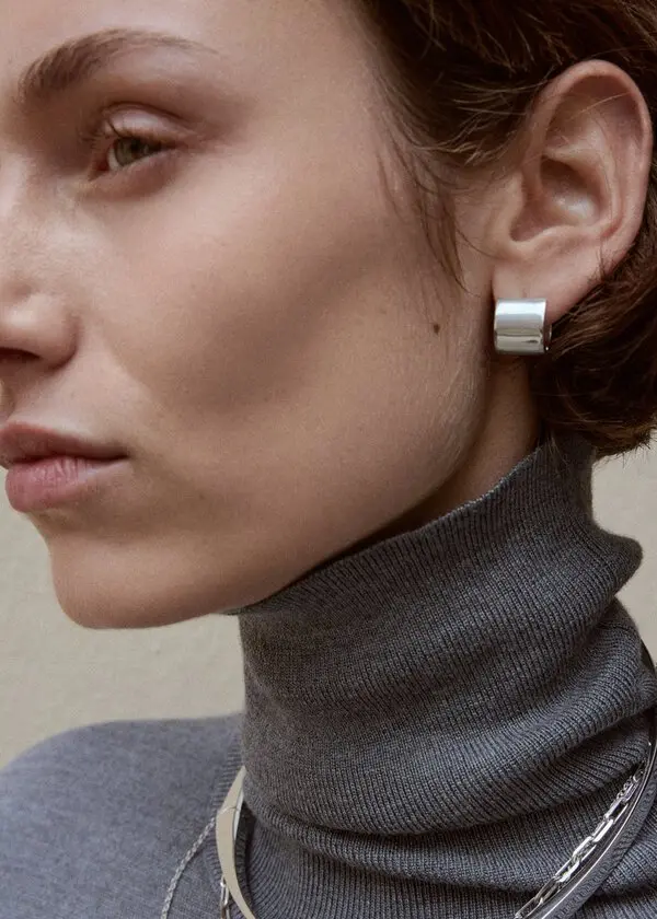 TOTEME Petite Signature Hoop Earrings - Silver