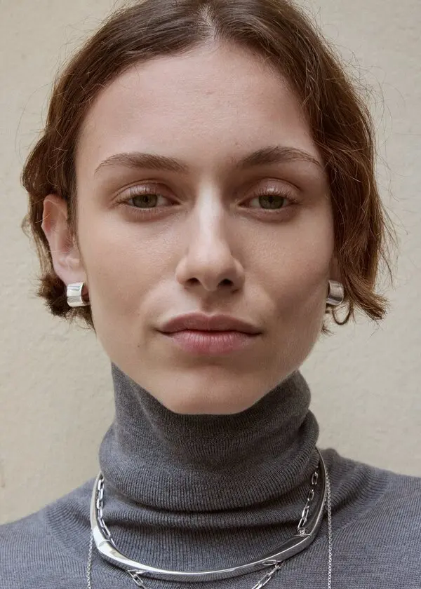 TOTEME Petite Signature Hoop Earrings - Silver