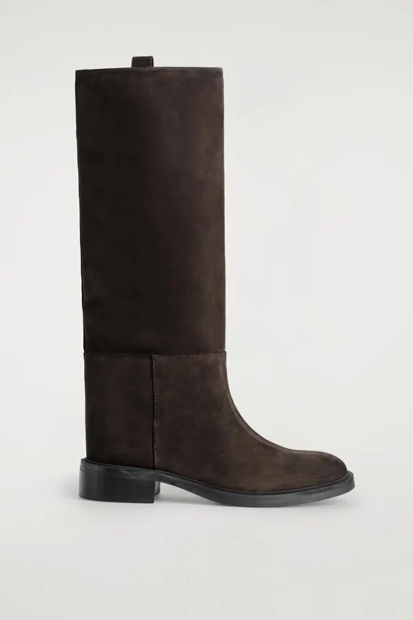 Cos Suede Knee-high Riding Boots - Brown