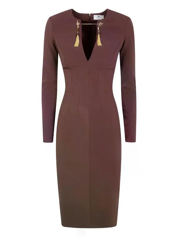 Elisabetta Franchi Tassel Detail Dress - Red