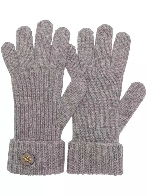 Gucci Double G Knitted Gloves - Grey