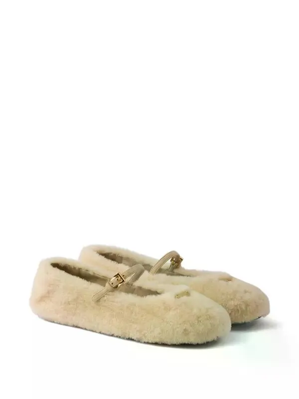 Prada Shearling Ballerina Flats