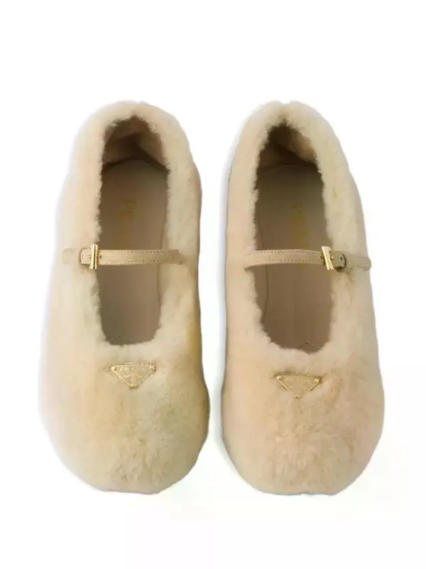 Prada Shearling Ballerina Flats
