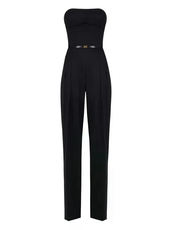 Elisabetta Franchi Bandeau Belted Jumpsuit With Satin Piping
