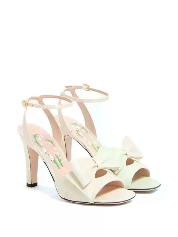 Valentino Garavani Kidskin Bow Detail Sandals - Neutrals