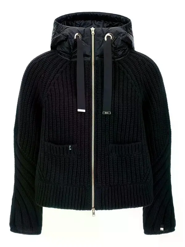 Herno Ribbed-knit Hooded Jacket