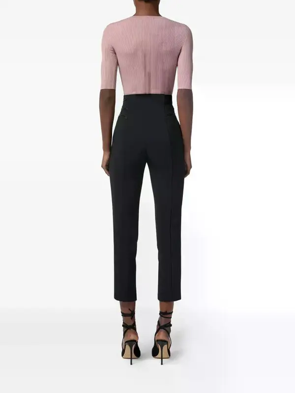 Elisabetta Franchi Ribbed Knit Top With Breast Pocket
