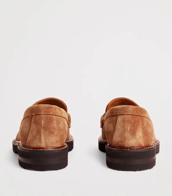 Eleventy Suede Embellished Loafers