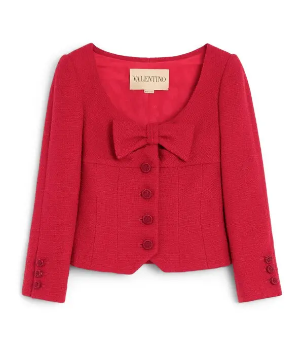 Valentino Garavani Virgin Wool-blend Bow Blazer
