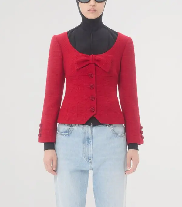 Valentino Garavani Virgin Wool-blend Bow Blazer