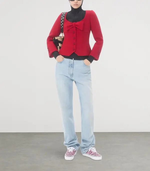 Valentino Garavani Virgin Wool-blend Bow Blazer
