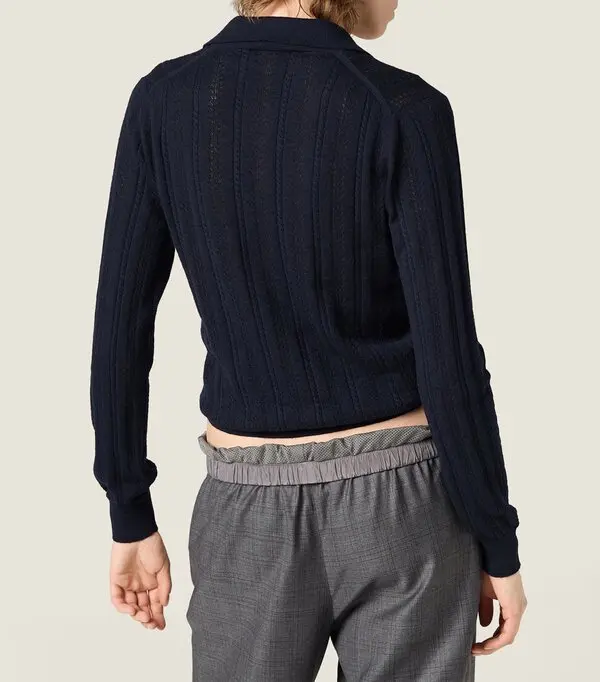Miu Miu Cashmere Cable-knit Cardigan - Blue