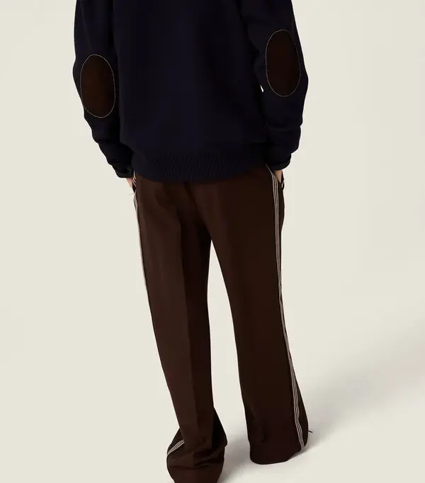 Miu Miu Wool Suede-trim Cardigan - Blue