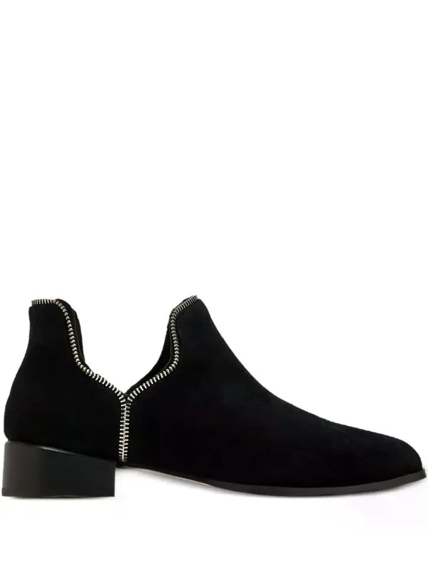 Senso Zip-detail Suede Boots - Black