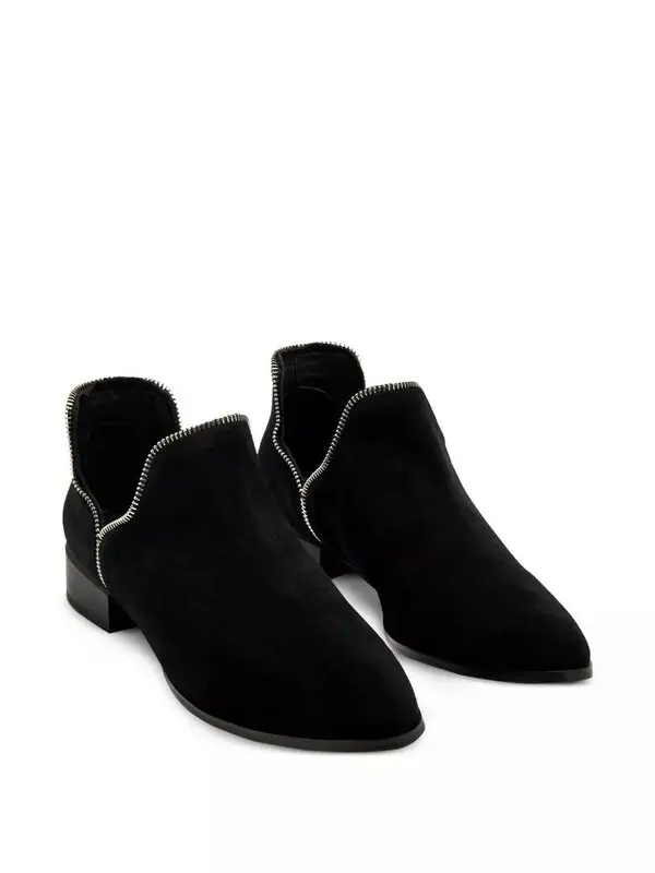 Senso Zip-detail Suede Boots - Black