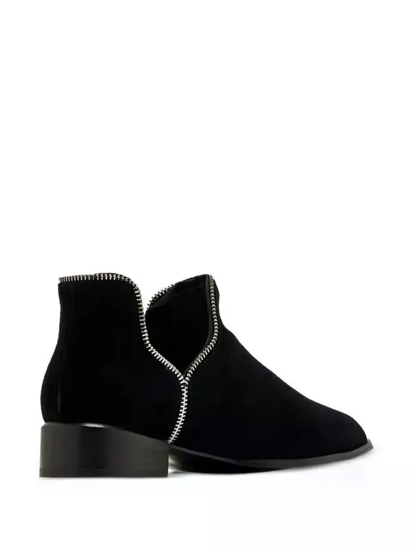 Senso Zip-detail Suede Boots - Black