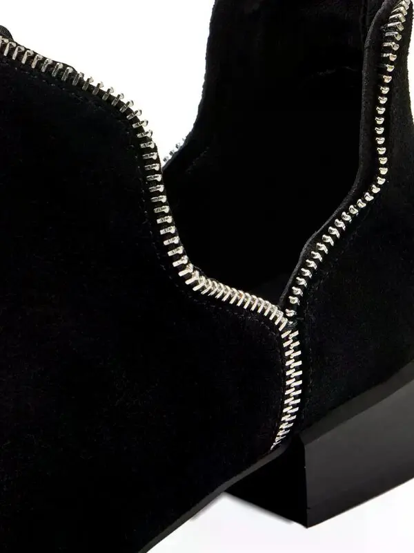 Senso Zip-detail Suede Boots - Black