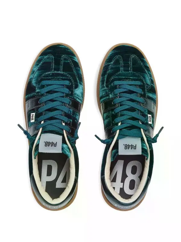 P448 Monza Velvet Lace-up Sneakers - Green