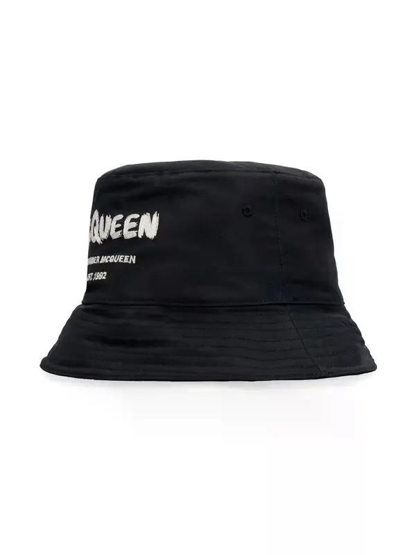 Alexander McQueen Graffiti Bucket Hat - Black