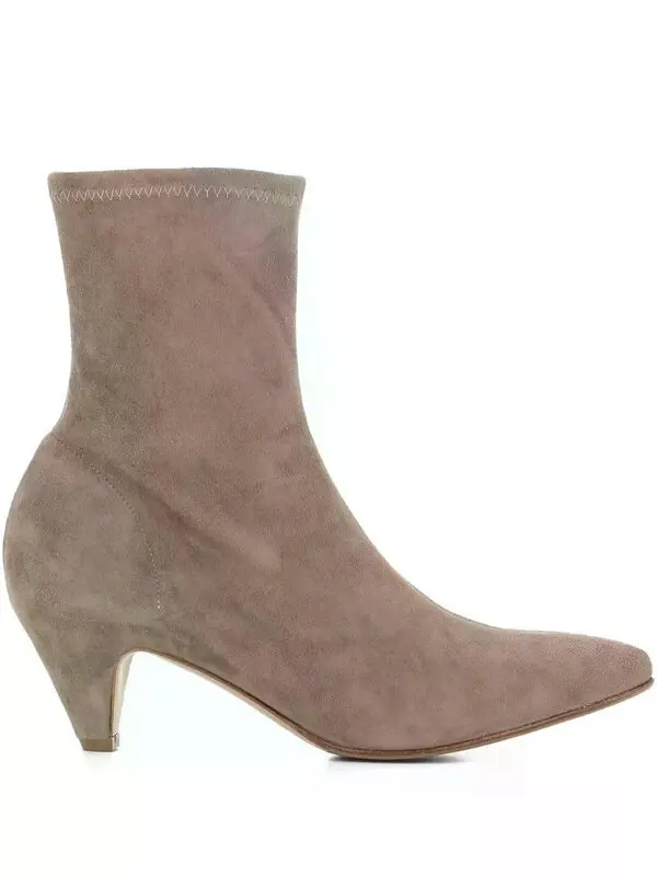 DEL CARLO Pointed Suede Boots - Brown