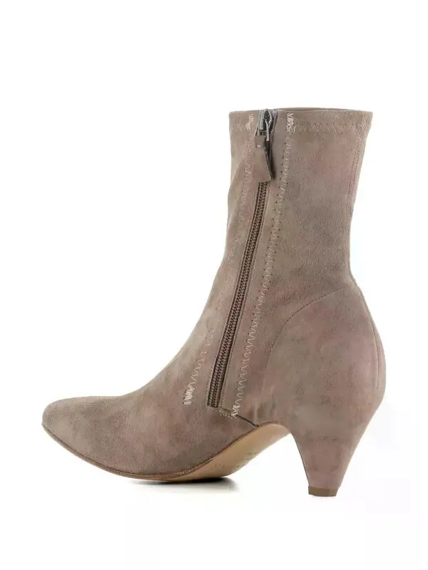 DEL CARLO Pointed Suede Boots - Brown
