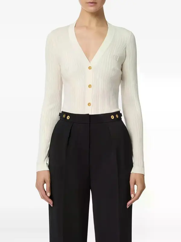 Elisabetta Franchi Ribbed Knit Long-sleeve Cardigan