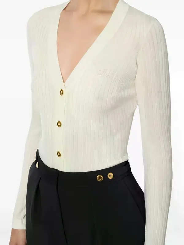 Elisabetta Franchi Ribbed Knit Long-sleeve Cardigan