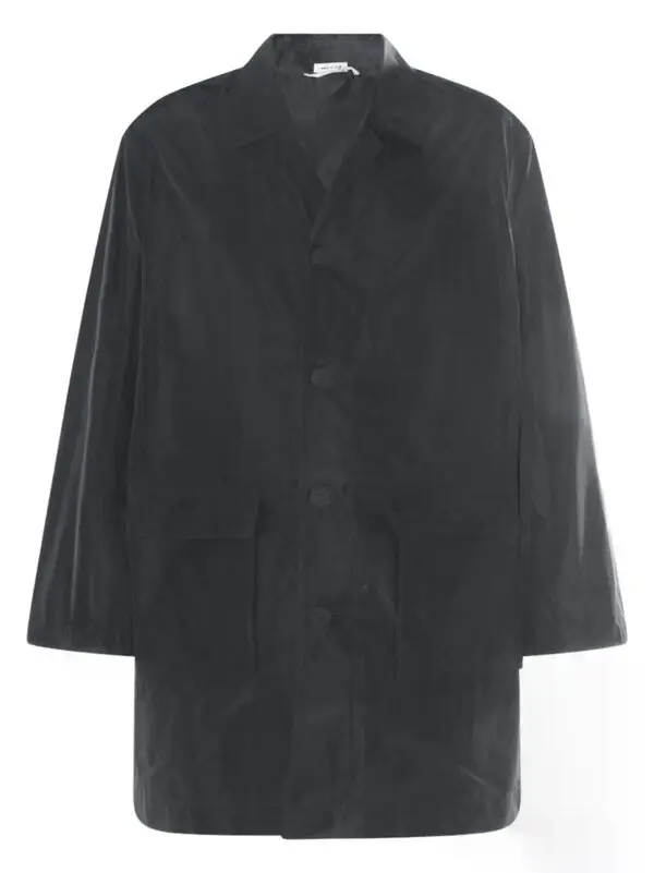 Thom Browne Logo-print Single-breasted Coat