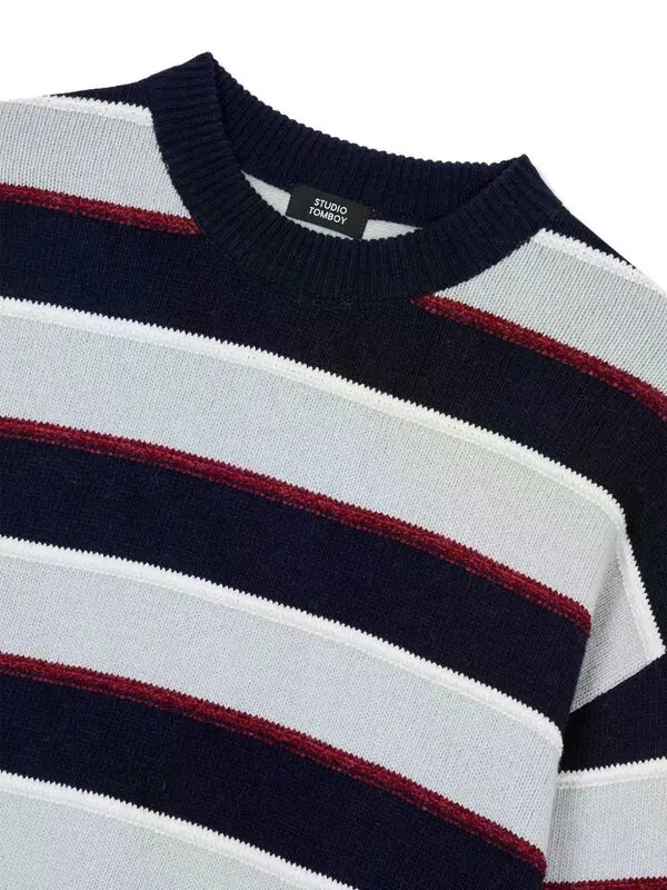 STUDIO TOMBOY Multi-stripes Wool-blend Sweater - Blue